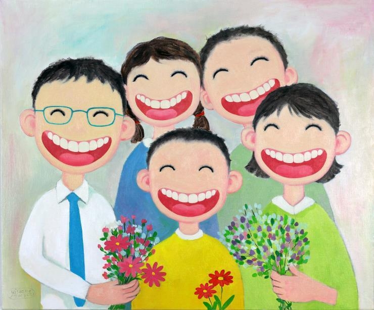 '웃는 얼굴' 작가 이순구 부산서 전시회 | 연합뉴스