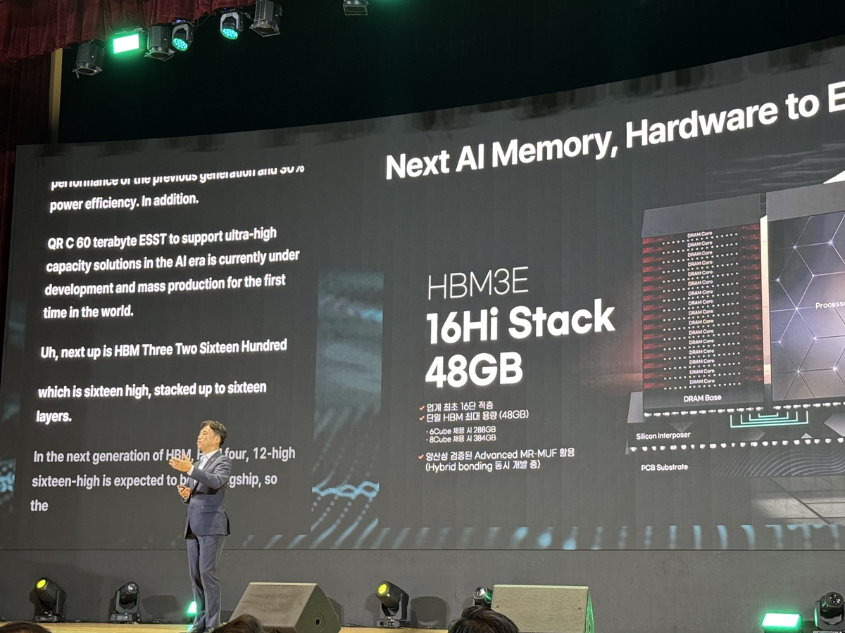 곽노정 SK하이닉스 사장 "내년 초 'HBM3E 16단' 고객사에 공급" | 연합뉴스