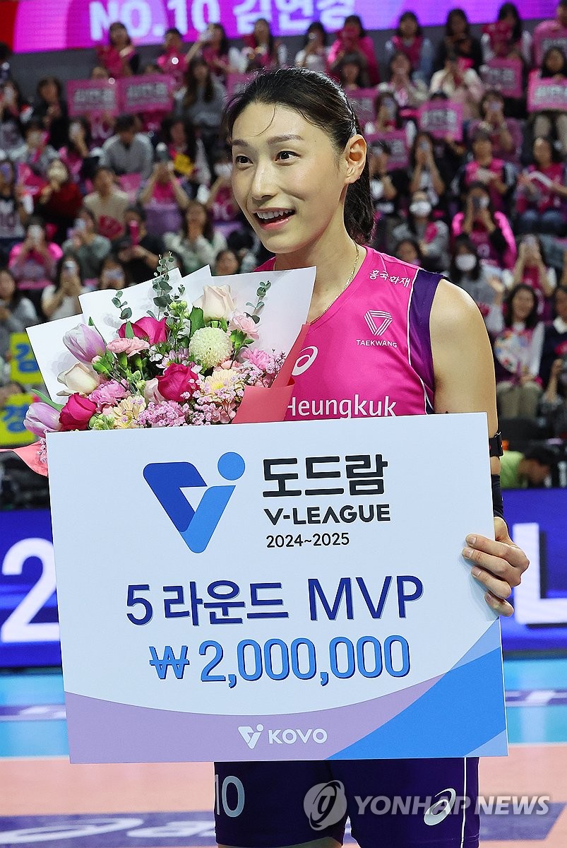 김연경, 라운드 MVP 14번째 역대 최다 | 연합뉴스